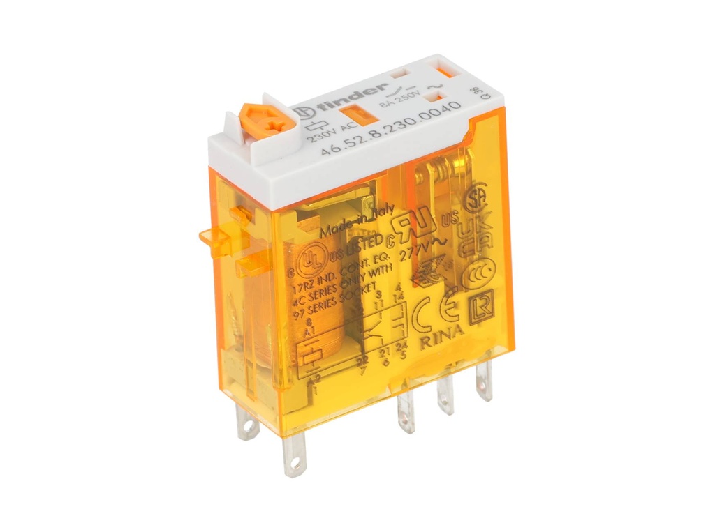 465282300040 — MINI-RELE INDUSTRIAL 230VCA 2P2T 8-16AMP | Acotron ...
